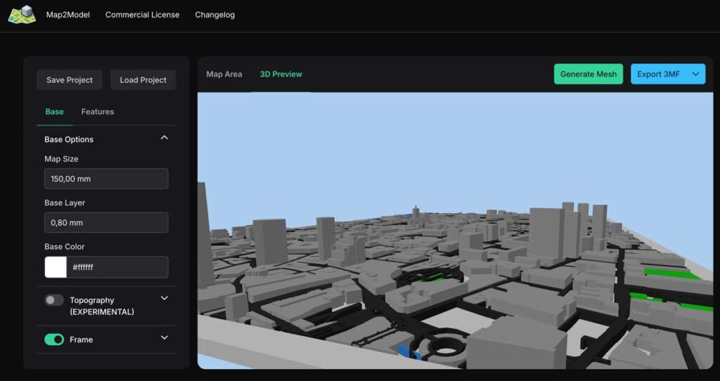 Map2Model: Web tool creates free 3D printable city models from ...
